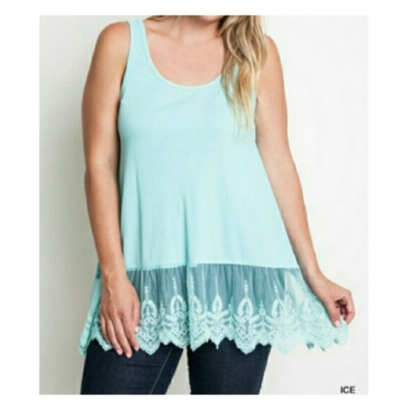 Umgee | Tops | Lace Bottom Tank Top | Poshmark